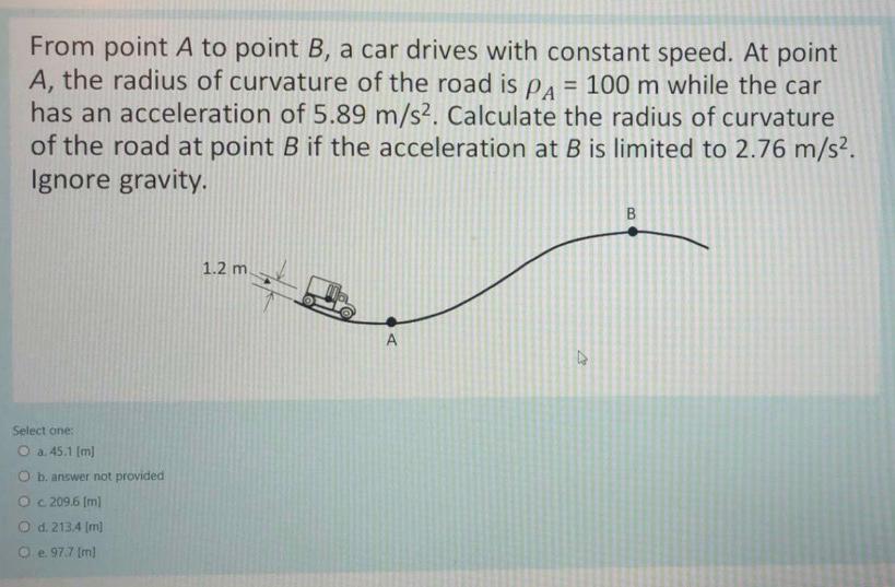 Solved From point A to point B, a car drives with constant | Chegg.com