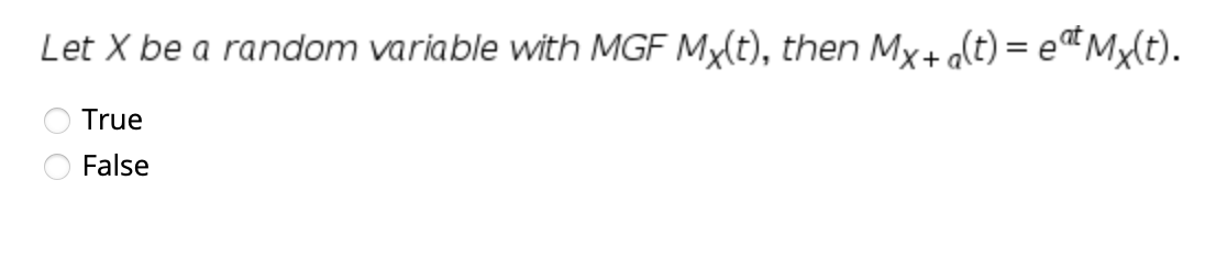 Solved Let X be a random variable with MGF My(t), then | Chegg.com