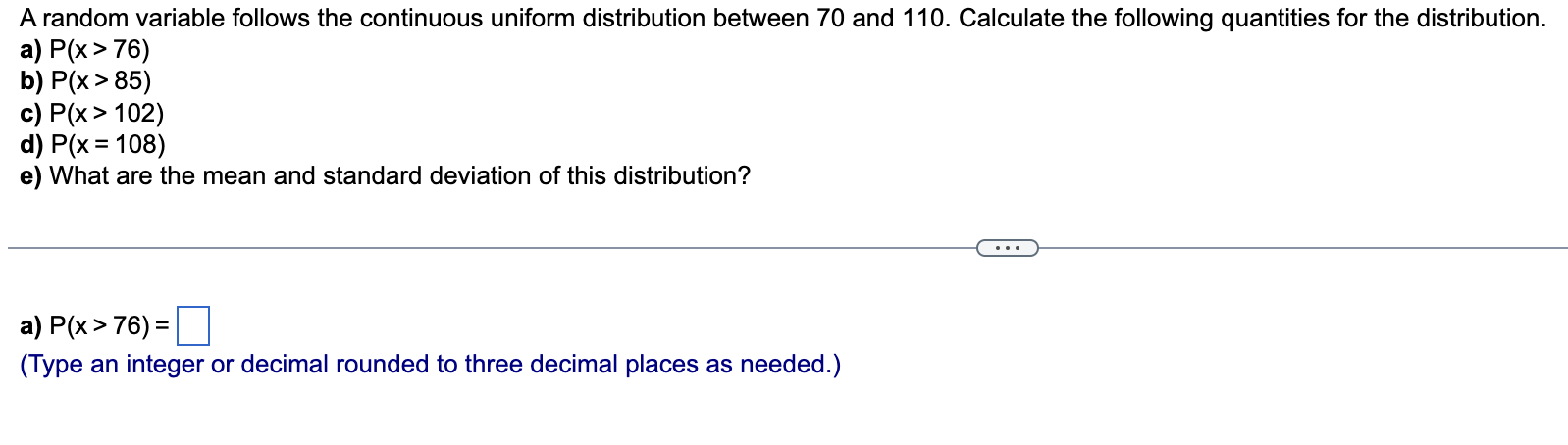 Solved A random variable follows the continuous uniform | Chegg.com