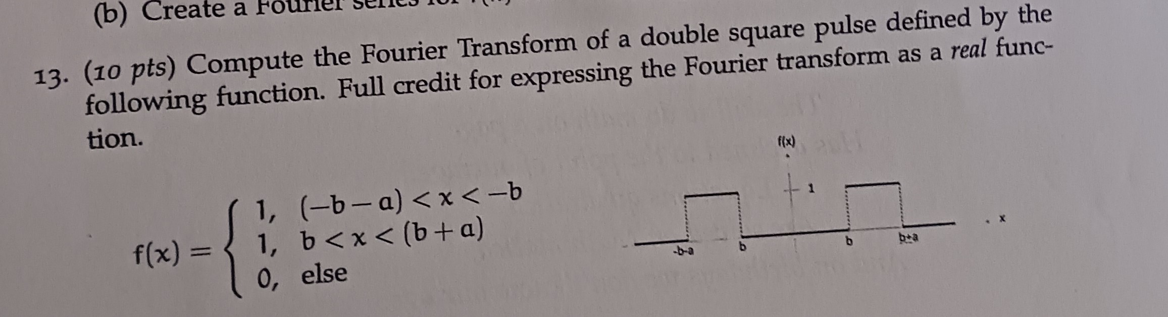 Solved 13. (10 pts) Compute the Fourier Transform of a | Chegg.com Solved 13. (10 pts) Compute the Fourier Transform of a | Chegg.com