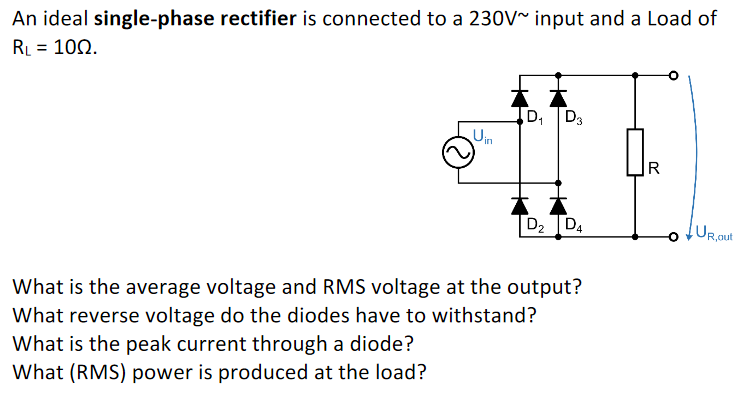 Solved An ideal single-phase rectifier is connected to a | Chegg.com