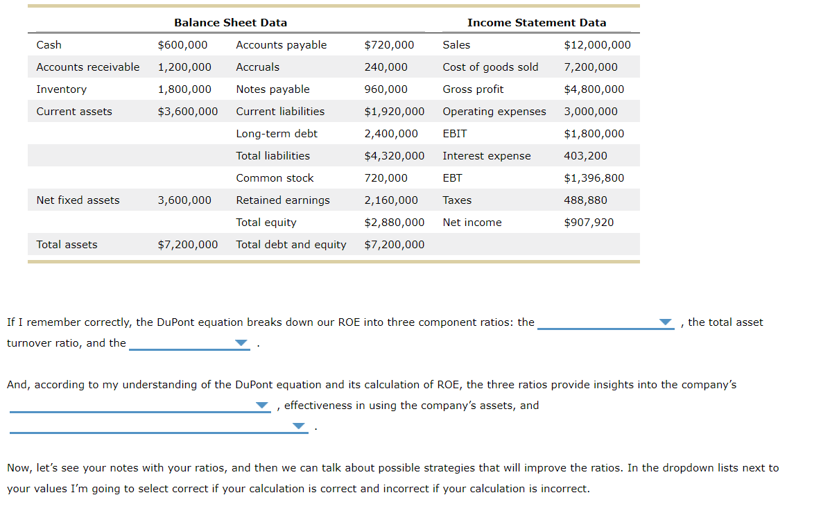 10. An analysis of company performance using DuPont | Chegg.com