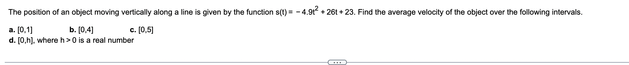 Solved The Position Of An Object Moving Vertically Along A