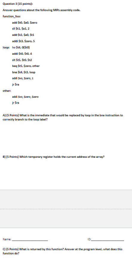 Solved Question 3 15 Points Answer Questions About The 