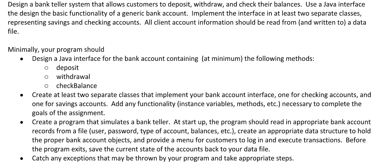 Solved Design a bank teller system that allows customers to | Chegg.com