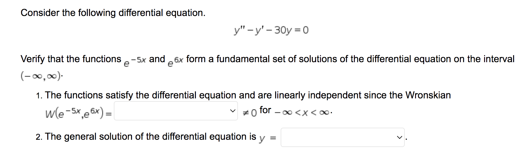 Solved Consider the following differential equation. y" - y' | Chegg.com