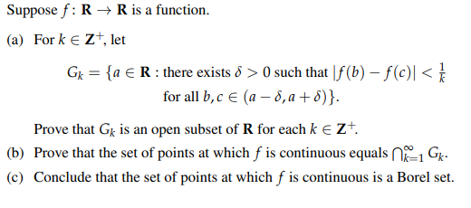 Solved Suppose f:R→R is a function. (a) For k∈Z+, let | Chegg.com