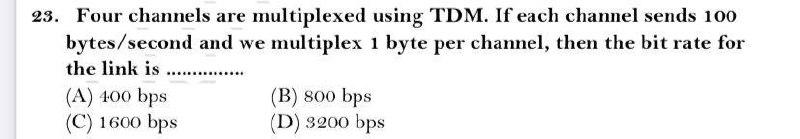 Solved 23. Four channels are multiplexed using TDM. If each | Chegg.com