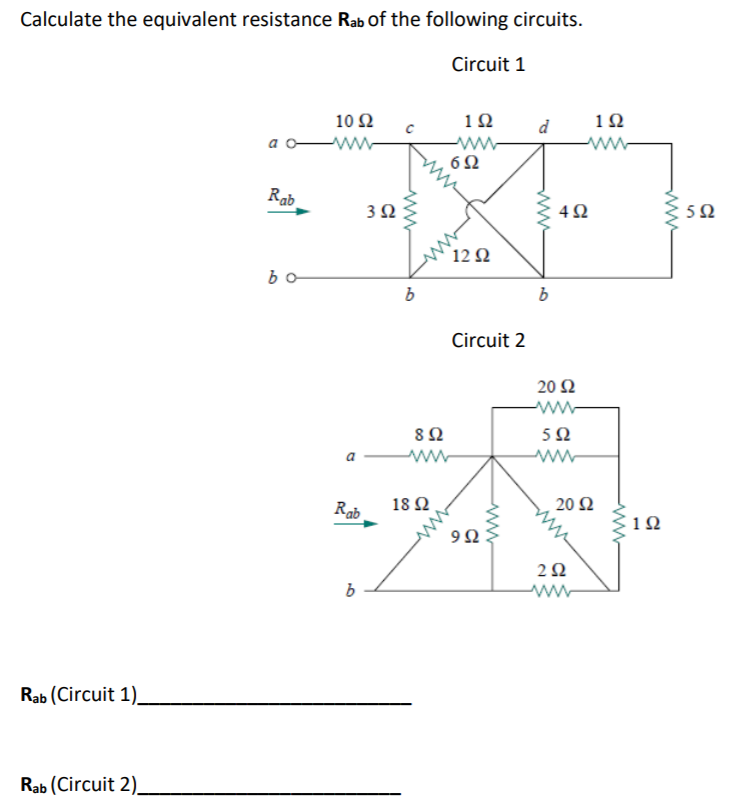 Solved Calculate the equivalent resistance Rab of the | Chegg.com