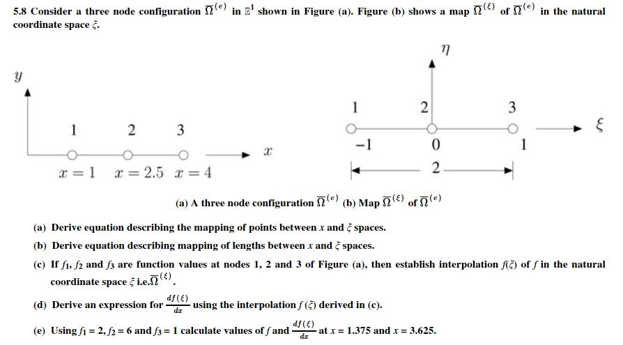 Solved 5.8 Consider a three node configuration Ω(e) in El | Chegg.com