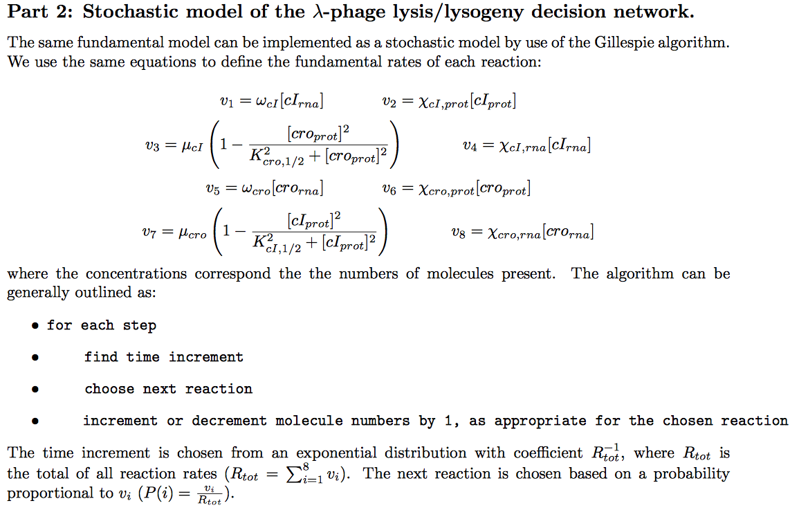 Part 2: Stochastic model of the 1-phage | Chegg.com
