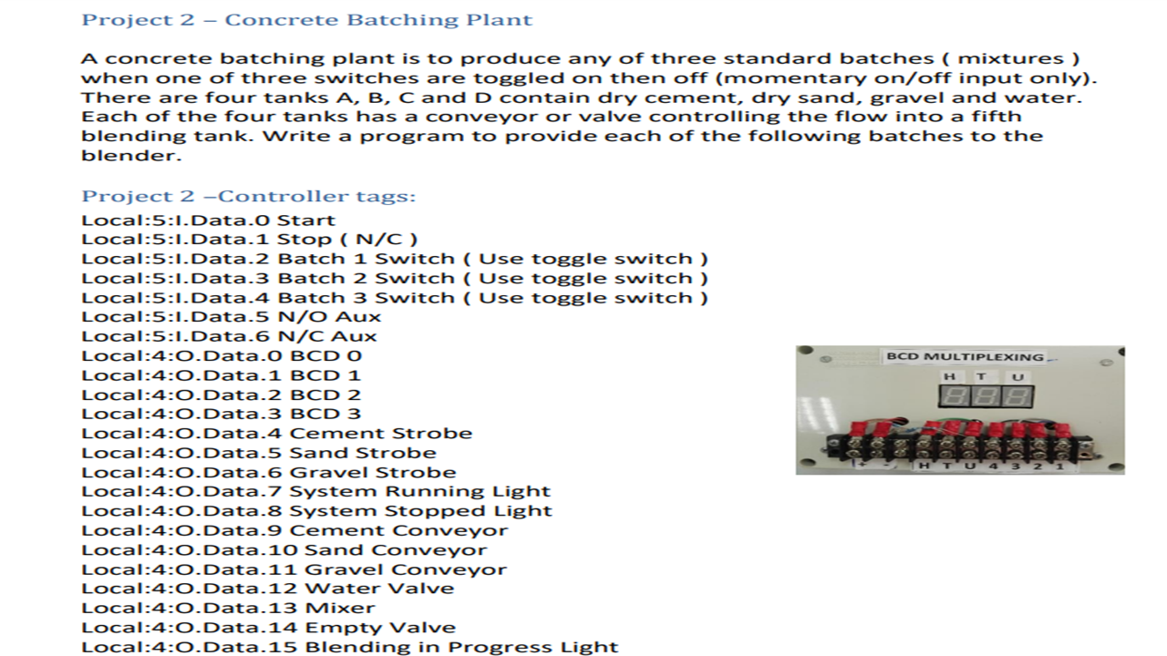 Project 2 – Concrete Batching Plant A concrete | Chegg.com