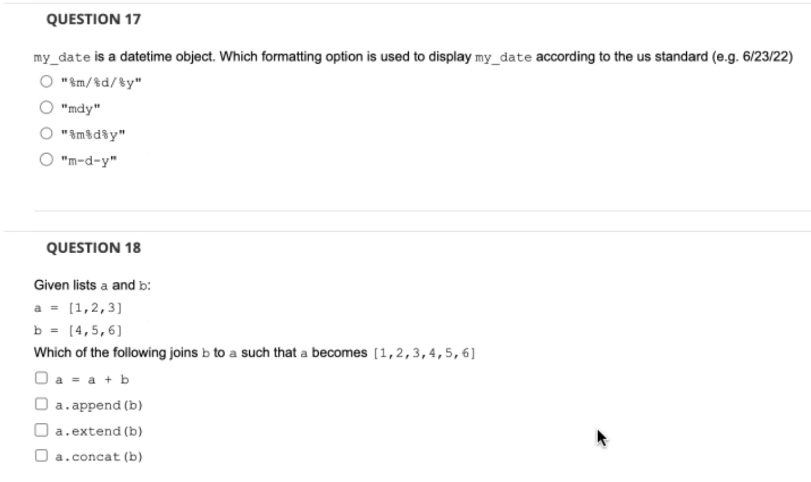 Solved my_date is a datetime object. Which formatting option | Chegg.com