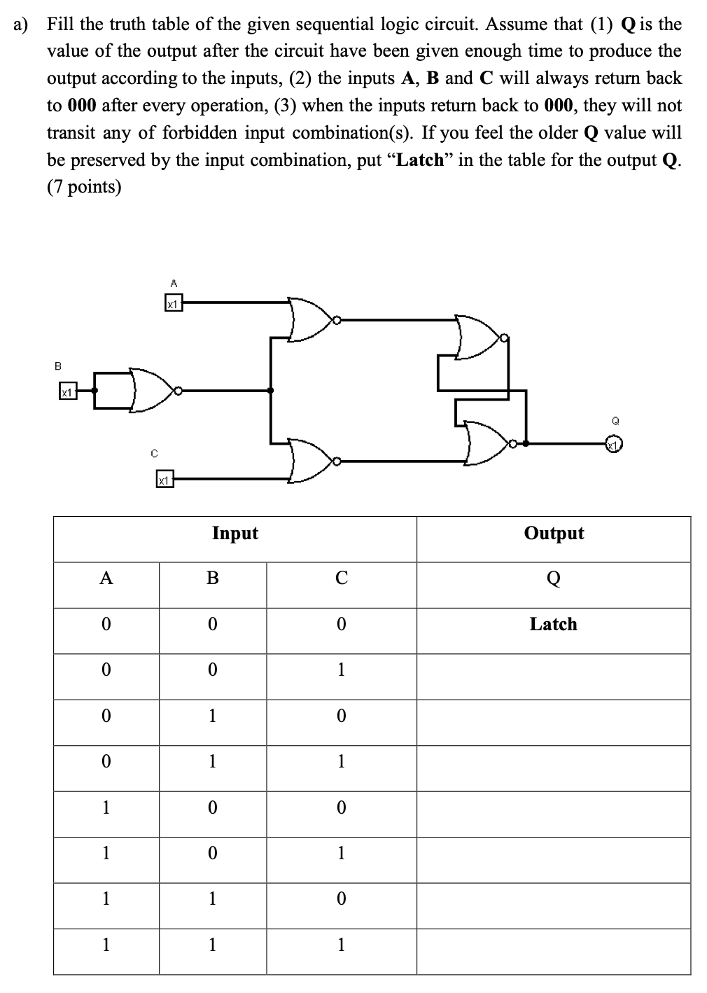 Solved b) A circuit composed of 3 rising edge-triggered D | Chegg.com