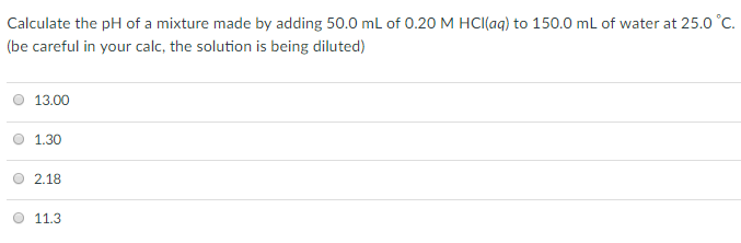 Solved Calculate the pH of a mixture made by adding 50.0 mL | Chegg.com