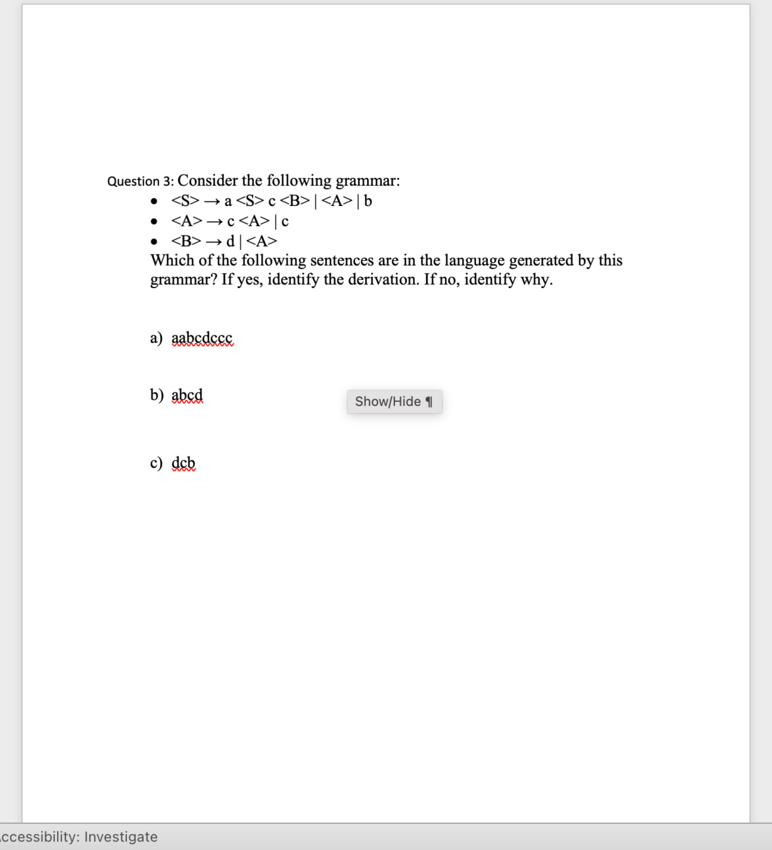 Solved Question 3: Consider the following | Chegg.com