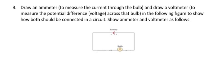 Solved B. Draw an ammeter (to measure the current through | Chegg.com