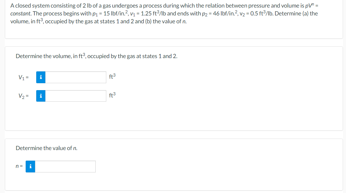 Solved A closed system consisting of 2lb of a gas undergoes | Chegg.com