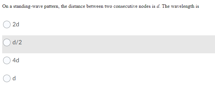 Solved On a standing-wave pattern, the distance between two | Chegg.com
