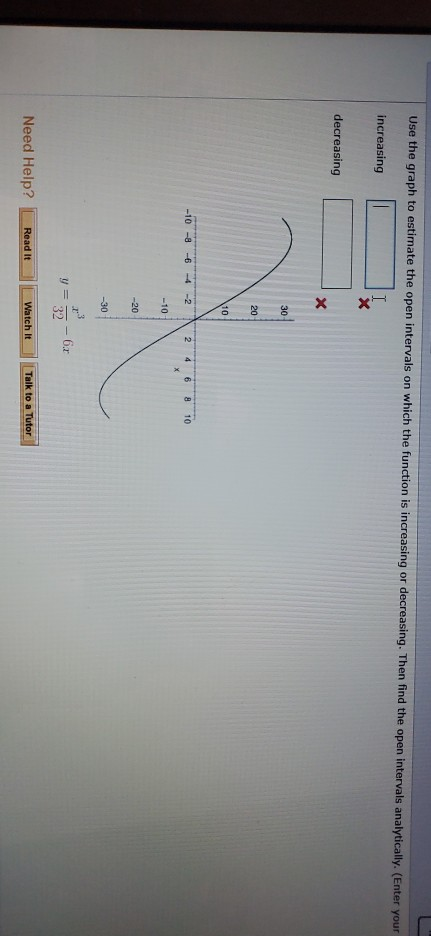 Solved Use the graph to estimate the open intervals on which | Chegg.com