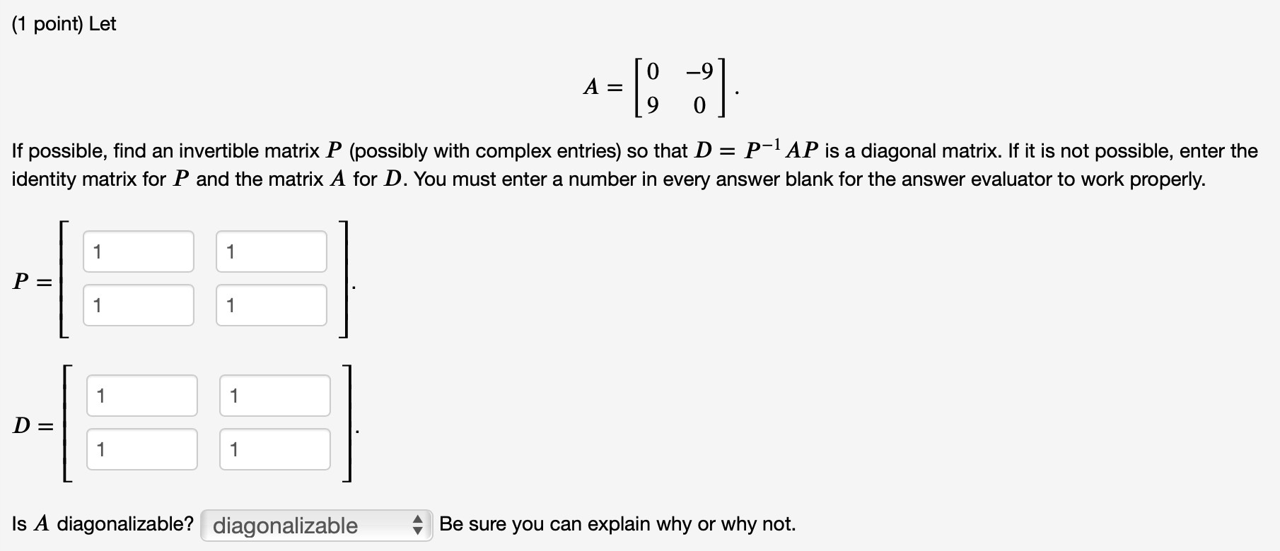Solved If possible, find an invertible matrix 𝑃P | Chegg.com