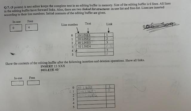Solved Q.7. (8 points) A text editor keeps the complete text | Chegg.com