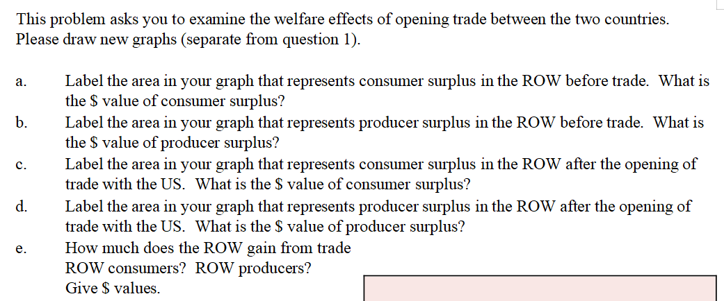 Solved Two countries produce and consume T-shirts: the US | Chegg.com