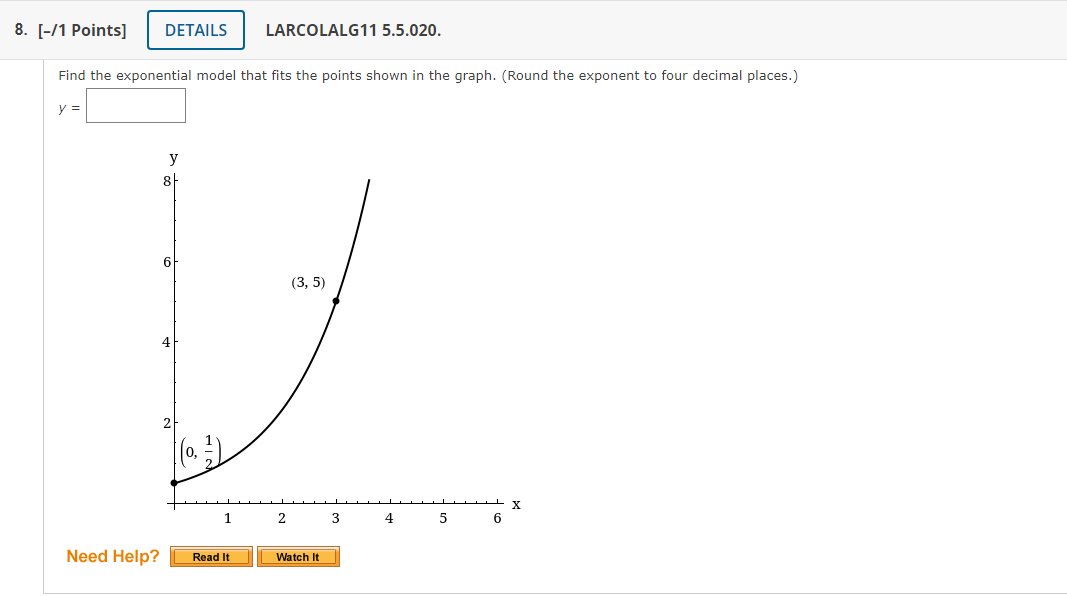 Solved 8. [-/1 Points] DETAILS LARCOLALG11 5.5.020. Find the | Chegg.com