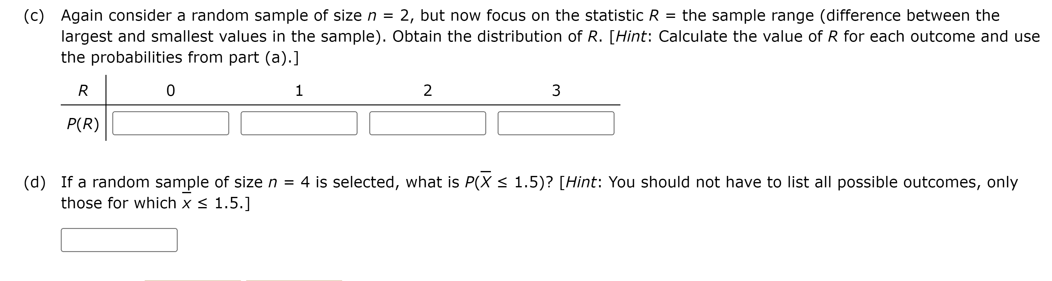 Solved (a) Consider a random sample of size n=2 (two | Chegg.com