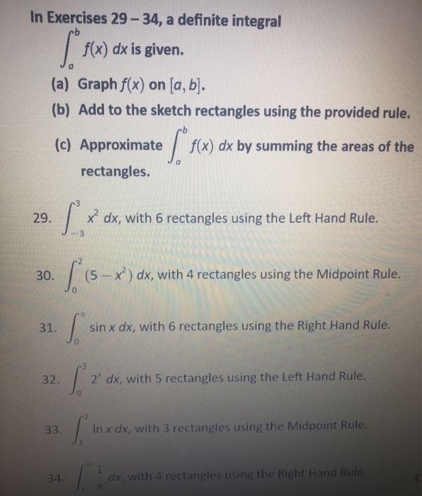 Solved In Exercises 29-34, a definite integral f(x) dx is | Chegg.com