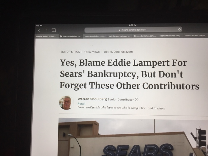 Solved Part B- Case Study: Why sears failed Q1: According to | Chegg.com