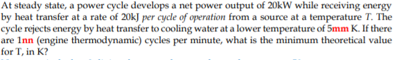 Solved At steady state, a power cycle develops a net power | Chegg.com