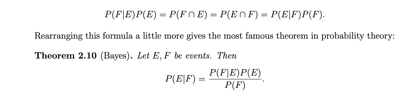 Solved P(F|E)P(E) = P(Fn E) = P(En F) = P(E|F)P(F). | Chegg.com
