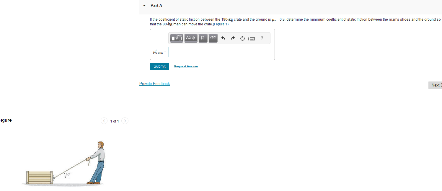 Solved - Part A If the coefficient of static friction | Chegg.com