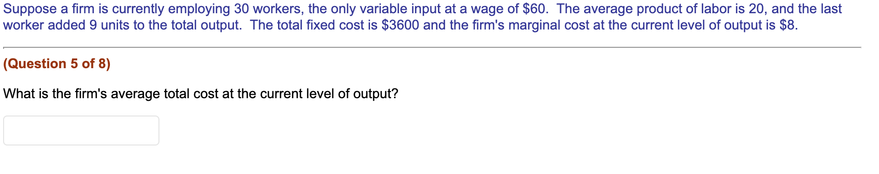 Solved Suppose a firm is currently employing 30 workers, the | Chegg.com