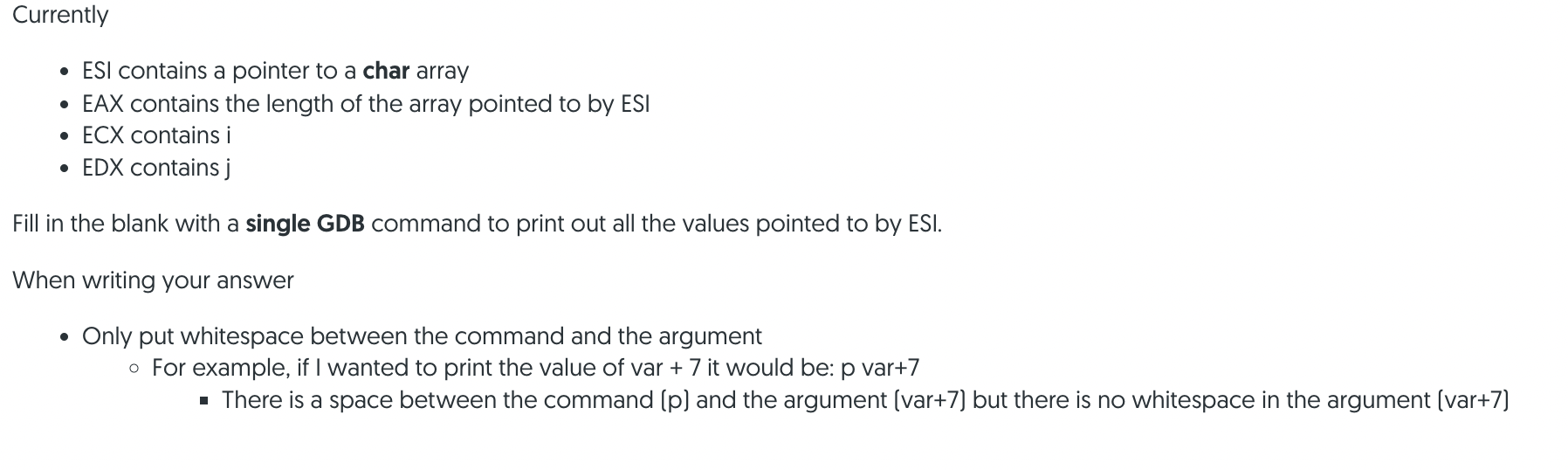 Solved Currently • Esi Contains A Pointer To A Char Array •