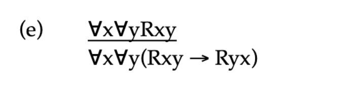 Solved (e) VxVyRxy VxVy(Rxy → Ryx) | Chegg.com