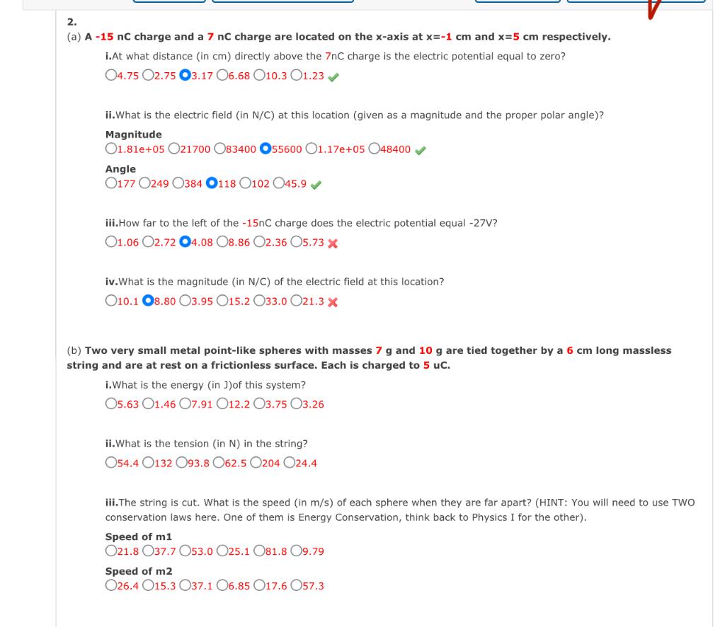 Solved a) A -15 nC charge and a 7nC charge are located on | Chegg.com