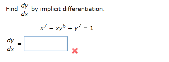 Solved Find dydx ﻿by implicit | Chegg.com