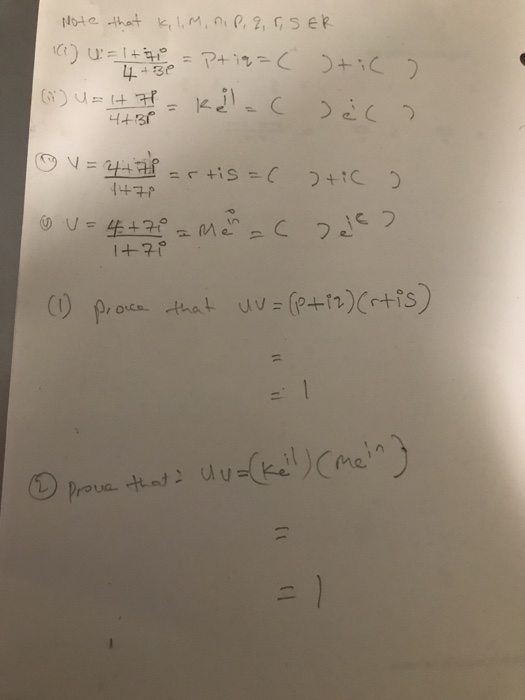 Solved Note that k, l, m, n, p, q, r, s elementof R u = 1 + | Chegg.com