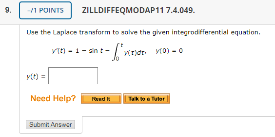 Solved 0/1 POINTS PREVIOUS ANSWERS ZILLDIFFEQMODAP11 | Chegg.com