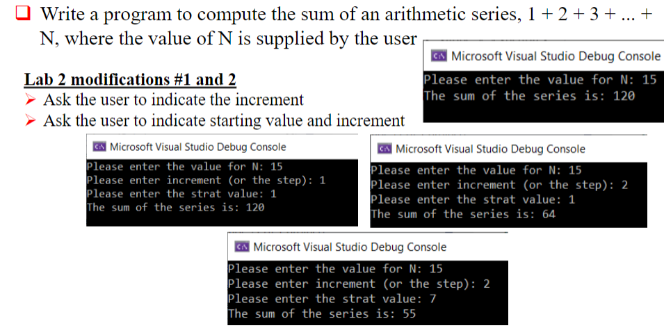 Solved Write A Program To Compute The Sum Of An Arithmetic Chegg