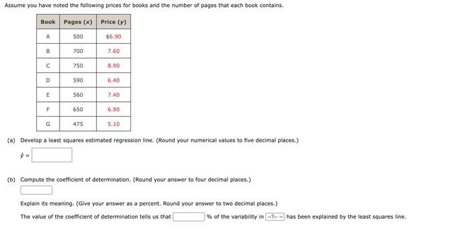 Solved (b) Compute the coefficient of determination. (Round | Chegg.com