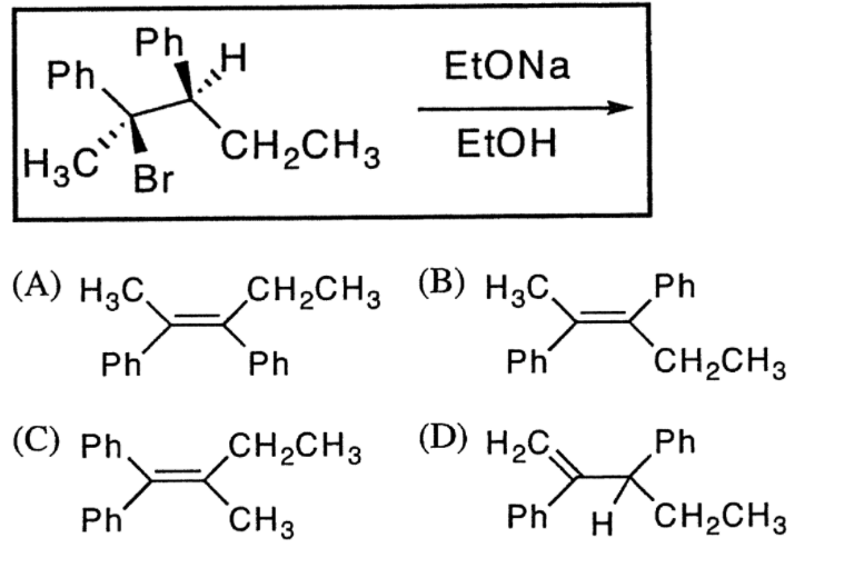 Solved Ph Ph H EtoNa H₃c" CH2CH3 EtOH Br (A) H3C. CH2CH2 (B) | Chegg.com
