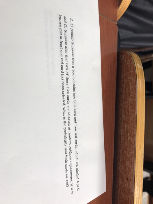 Solved 2. (5 points) Suppose that a box contains one blue | Chegg.com