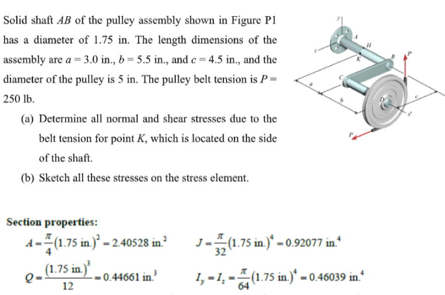 Solved Solid shaft AB of the pulley assembly shown in Figure | Chegg.com