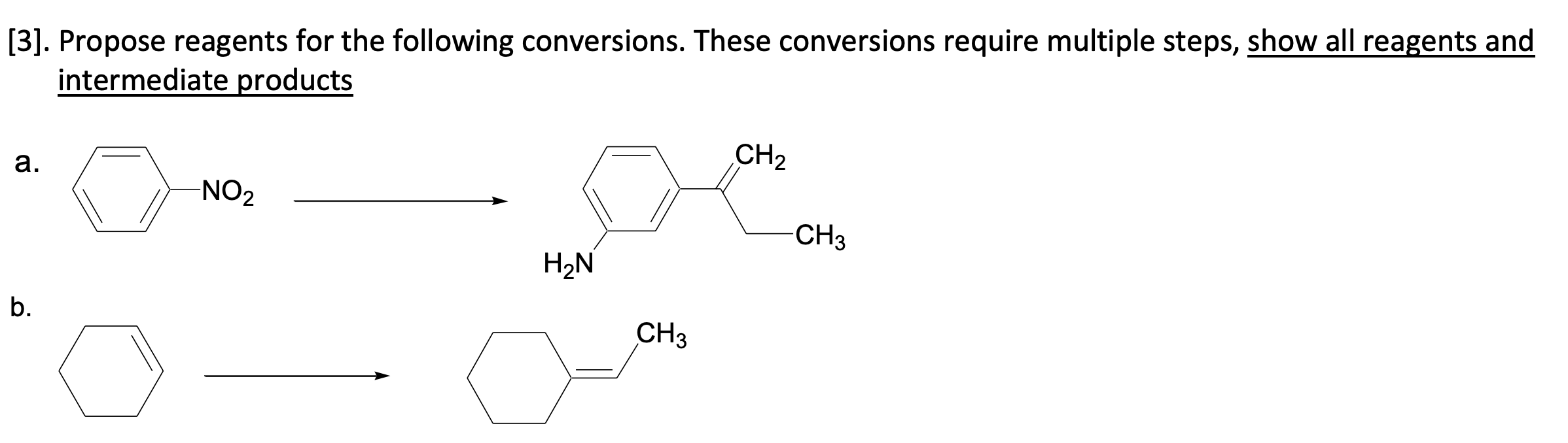 Solved [3]. Propose reagents for the following conversions. | Chegg.com