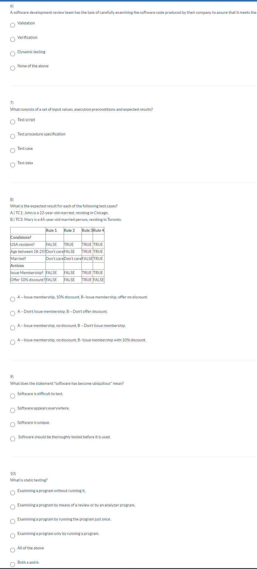 Solved 6) A software development review team has the task of | Chegg.com