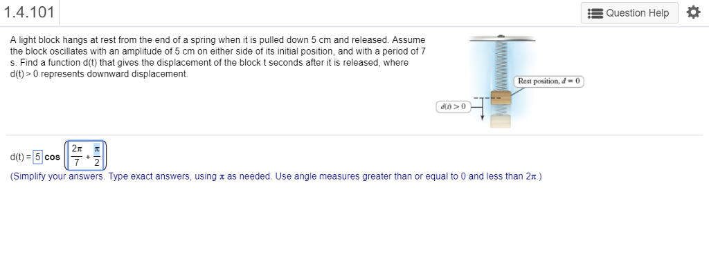 Solved 1.4.101 EQuestion Help A light block hangs at rest | Chegg.com