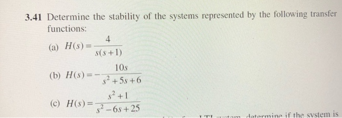 Solved 3.41 Determine the stability of the systems | Chegg.com